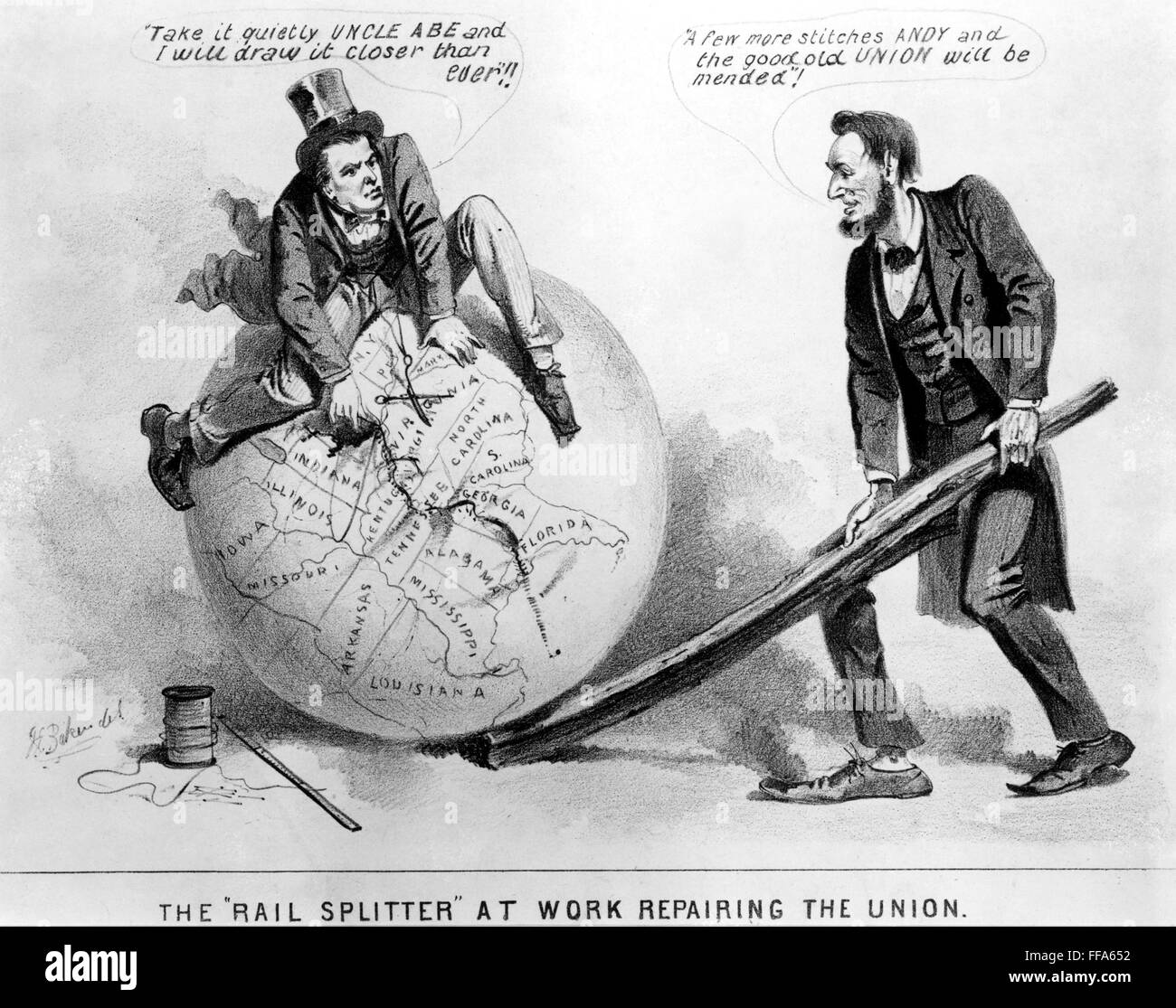 PRESIDENTIAL CAMPAIGN: 1864. /nContemporary American cartoon showing ...