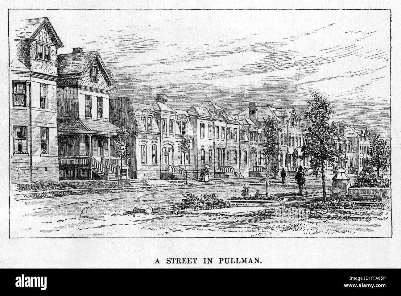 PULLMAN, CHICAGO./nA street in Pullman, the independent model town ...