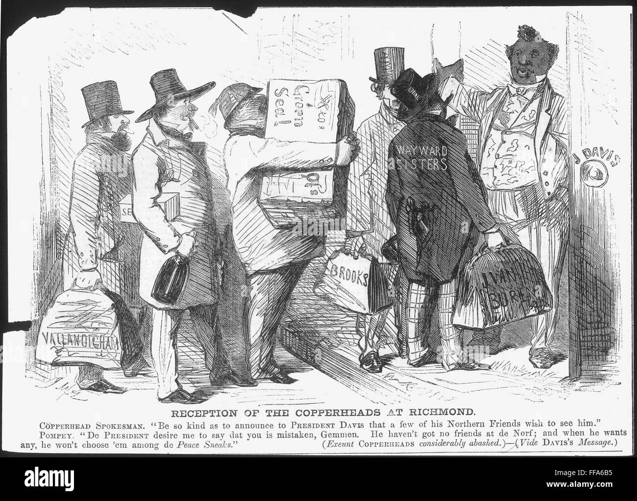CIVIL WAR: COPPERHEAD, 1863. /nA Northern American newspaper cartoon ...