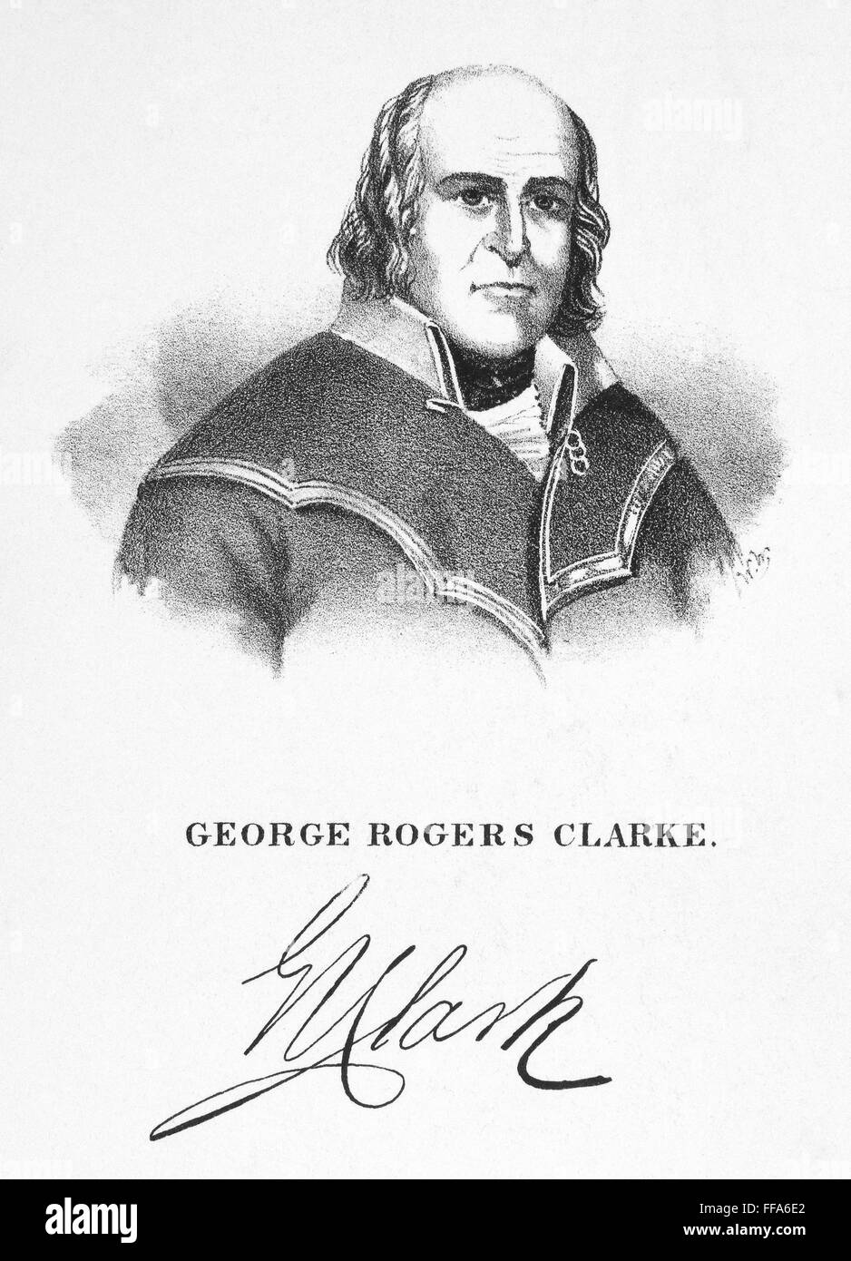 GEORGE ROGERS CLARK /n(1752-1818). American soldier. Lithograph, 19th ...