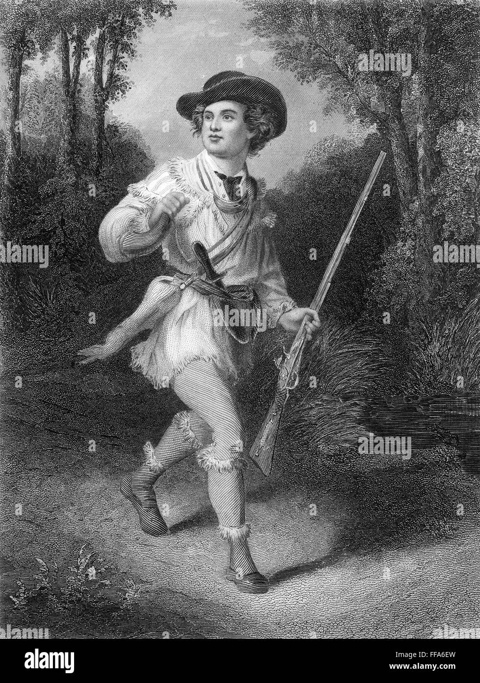 CAROLINA RIFLEMAN, c1780. /nOne of General Daniel Morgan's Carolina ...