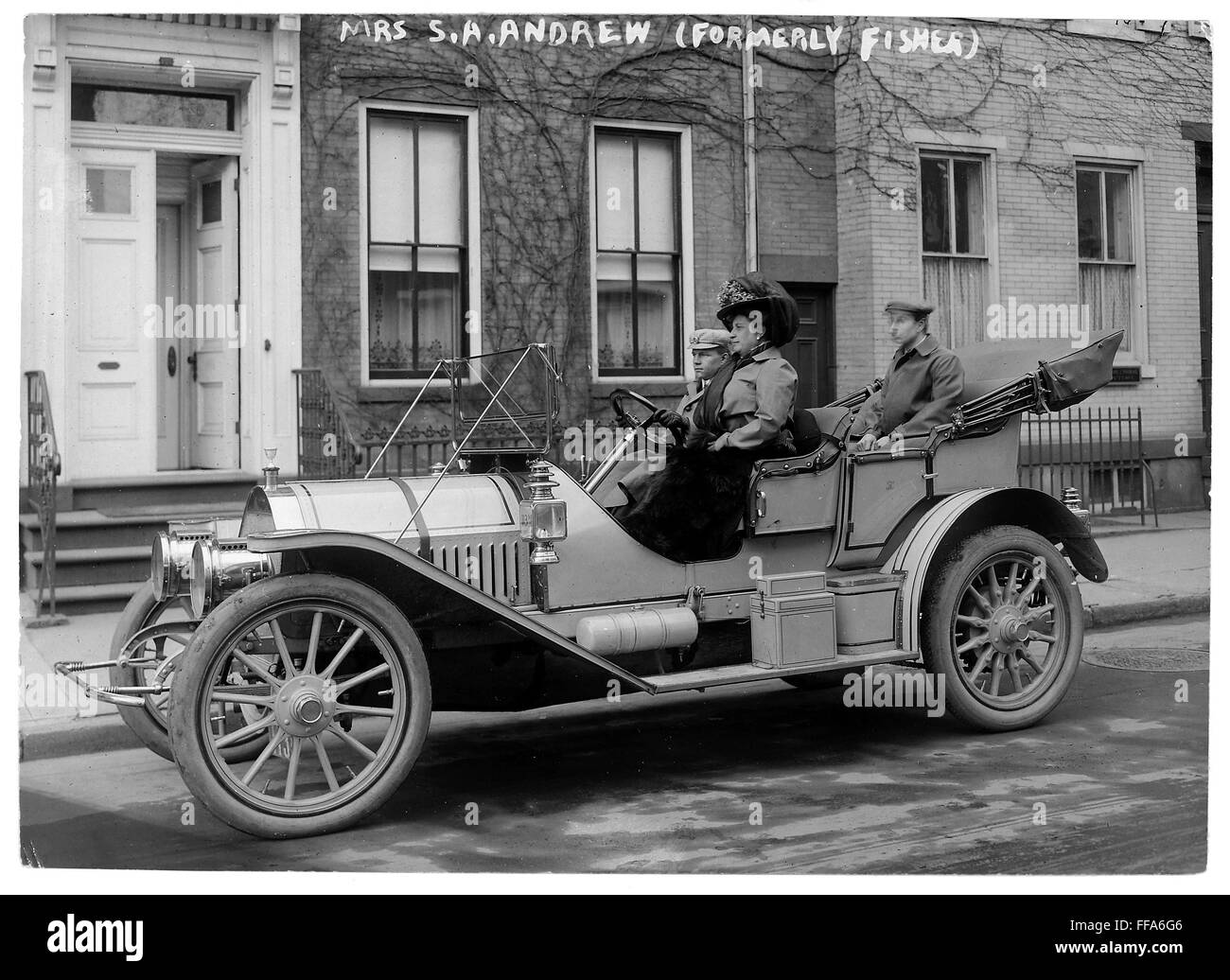 AUTOMOBILE, c1912. /nMrs. S.A. Andrew of New York City and entourage ...