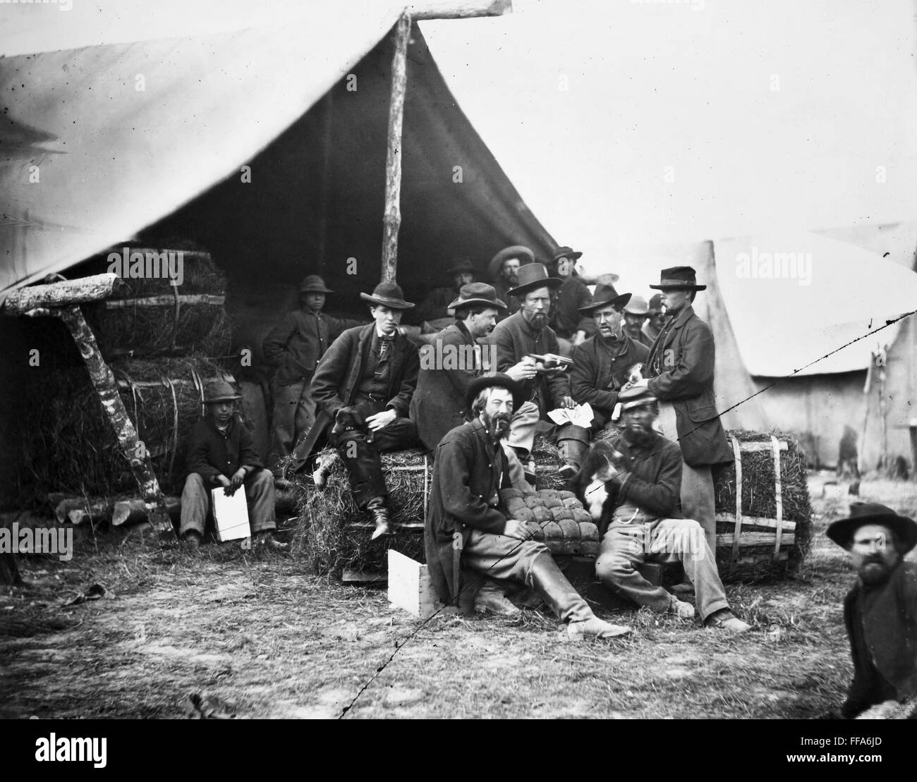 CIVIL WAR: UNION CAMP. /nUnion Army camp scene photographed by Mathew ...