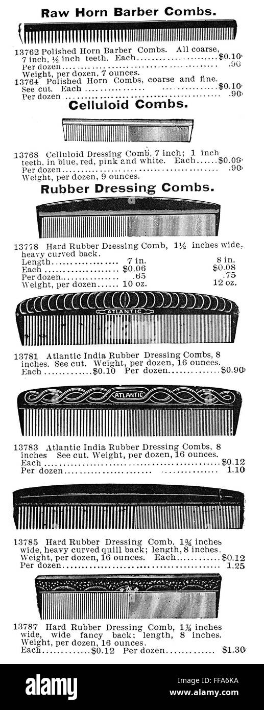 HAIR COMBS, 1895. /nAdvertisement from the Montgomery Ward & Company ...