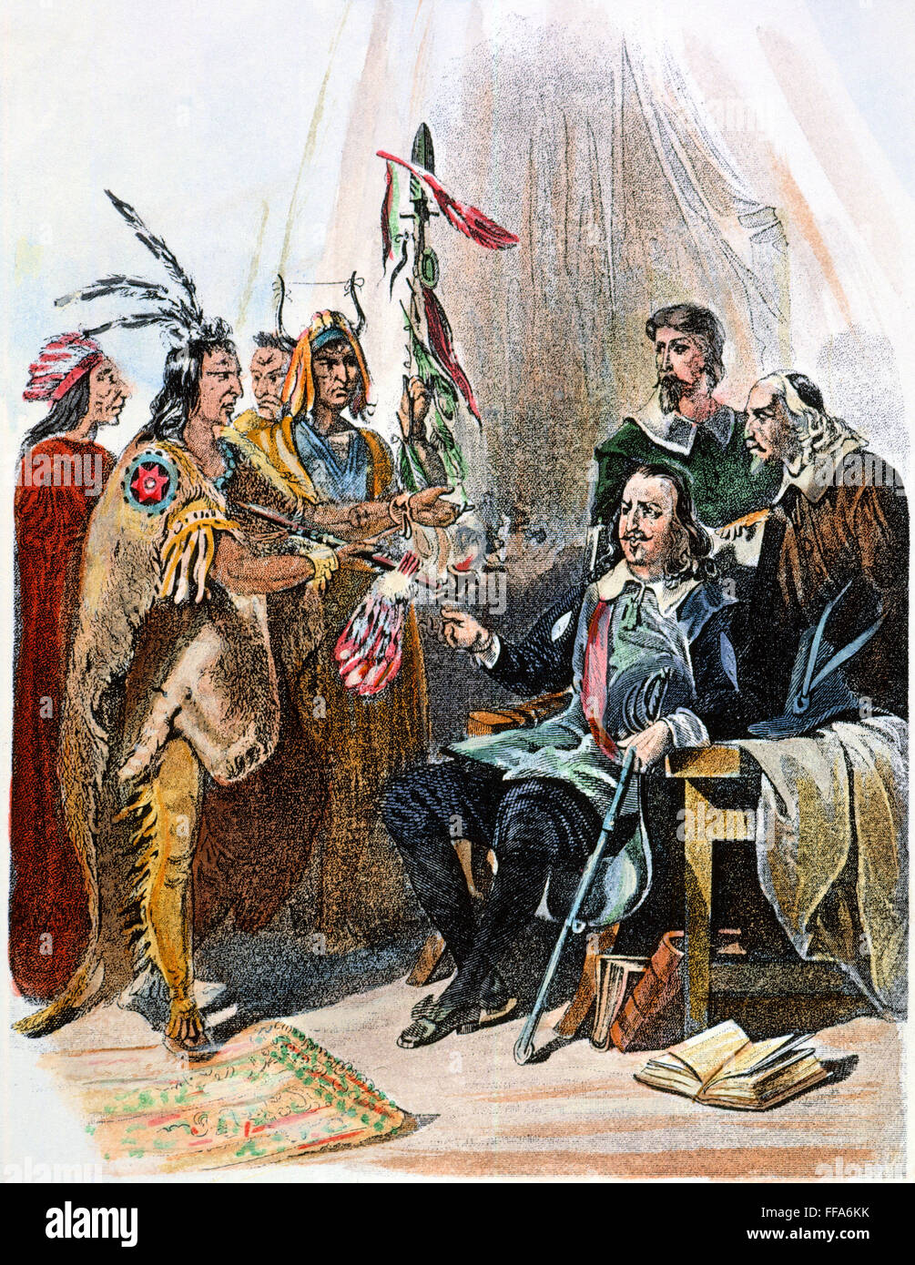 Native american smoking peace pipe hi-res stock photography and images ...