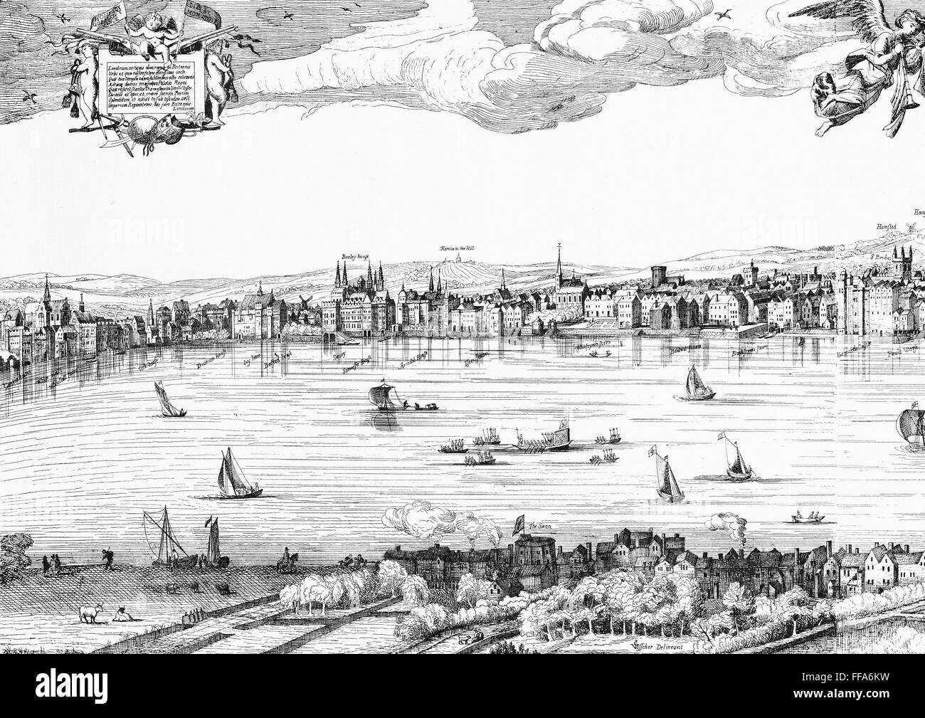 VISSCHER: LONDON, 1616. /nDetail from Claes Jansz Visscher's 1616 view ...