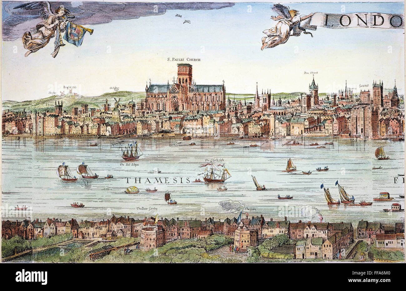 VISSCHER: LONDON, 1616. /nDetail from Claes Jansz Visscher's 1616 view ...