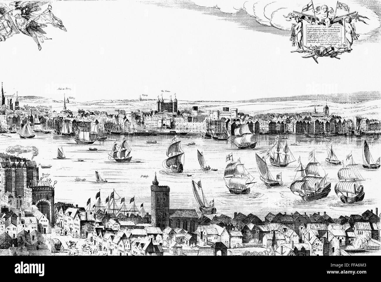 VISSCHER: LONDON, 1616. /nDetail from Claes Jansz Visscher's 1616 view ...