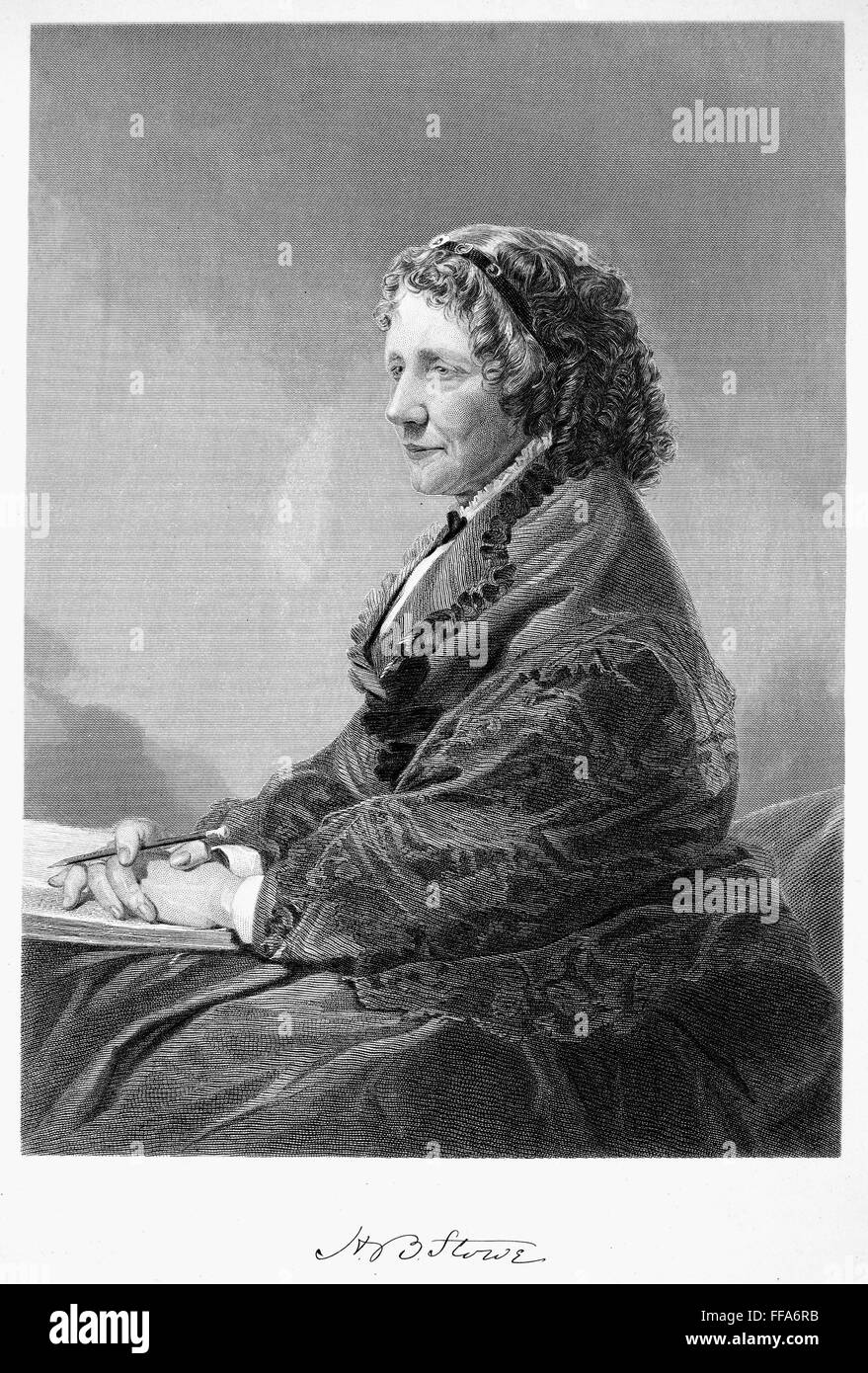 HARRIET BEECHER STOWE /n(1811-1896). American author and abolitionist. Steel engraving, 1872 ...