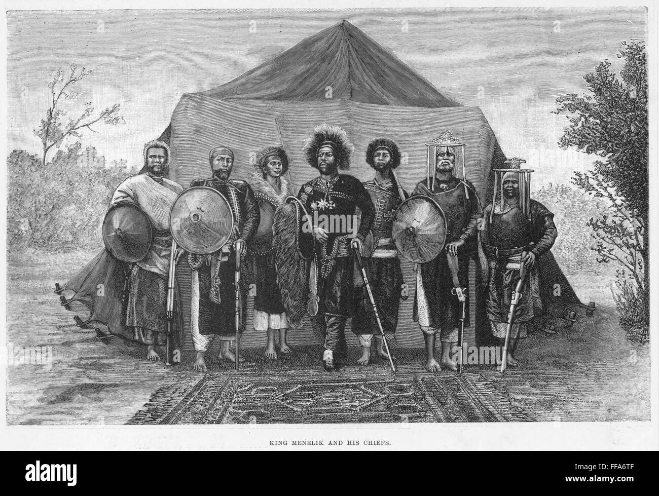 MENELIK II (1844-1913). /nEmperor of Abyssinia (Ethiopia). Wood ...