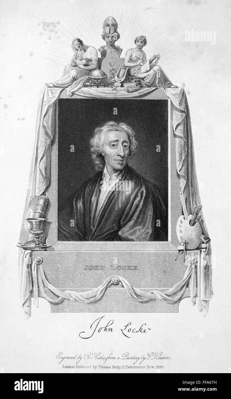 JOHN LOCKE (1632-1704). /nEnglish philosopher. English line and stipple ...