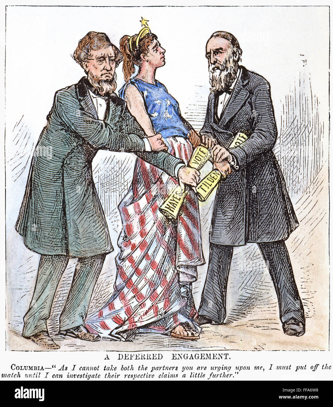 ELECTION CARTOON, 1876. /n'A Deferred Engagement.' Contemporary ...