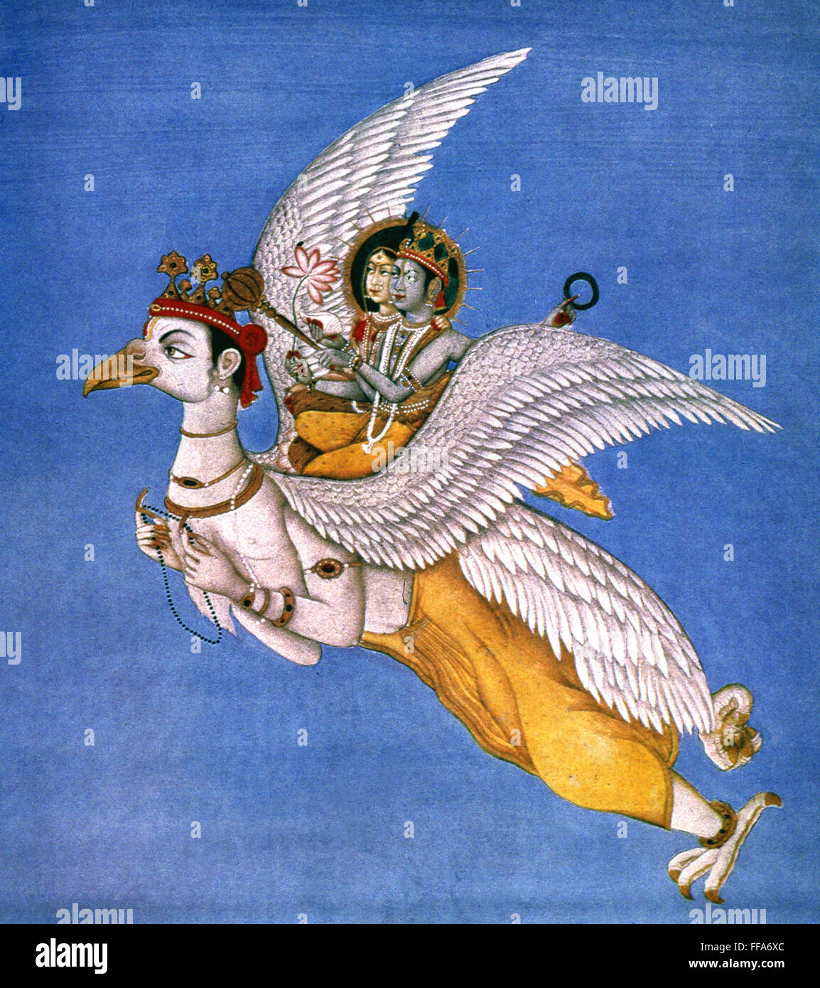 INDIA: GARUDA, c1780. /nRamayana myth: Rama (Vishnu) and his wife Sita ...