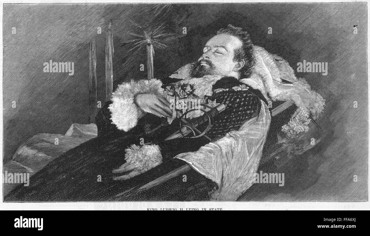 LUDWIG II (1845-1886). /nKing of Bavaria, 1864-1886. Ludwig lying in ...