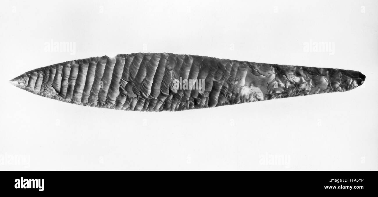 PREHISTORY: DAGGER. /nNeolithic flint dagger, c1500-1200 B.C. From ...
