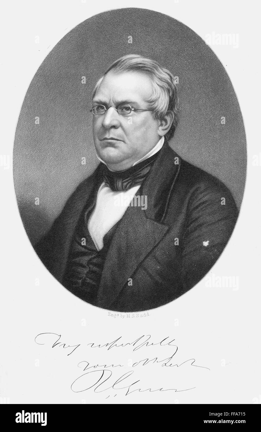 ROBERT COOPER GRIER /n(1794-1870). American jurist. Engraving, 1853, by ...