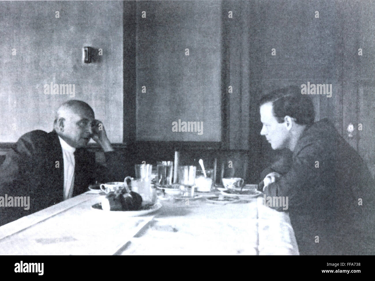 DR. CARREL & LINDBERGH./nDr. Alexis Carrel and Charles Lindbergh lunch ...