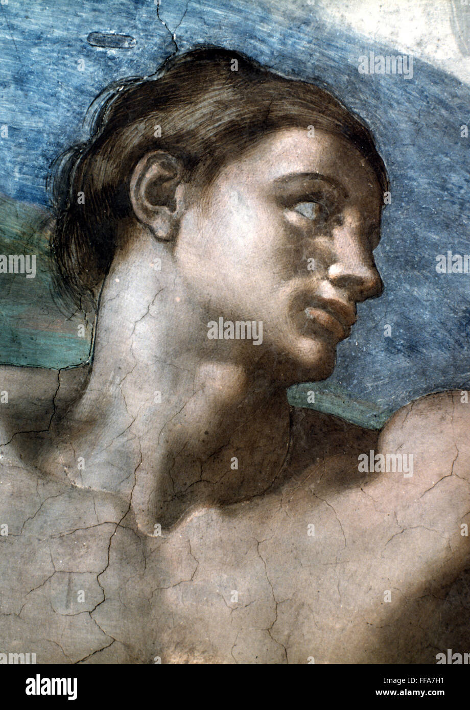 MICHELANGELO: ADAM. /nCreation of Adam (detail). Sistine Chapel ceiling, fresco, 1508-12 Stock ...