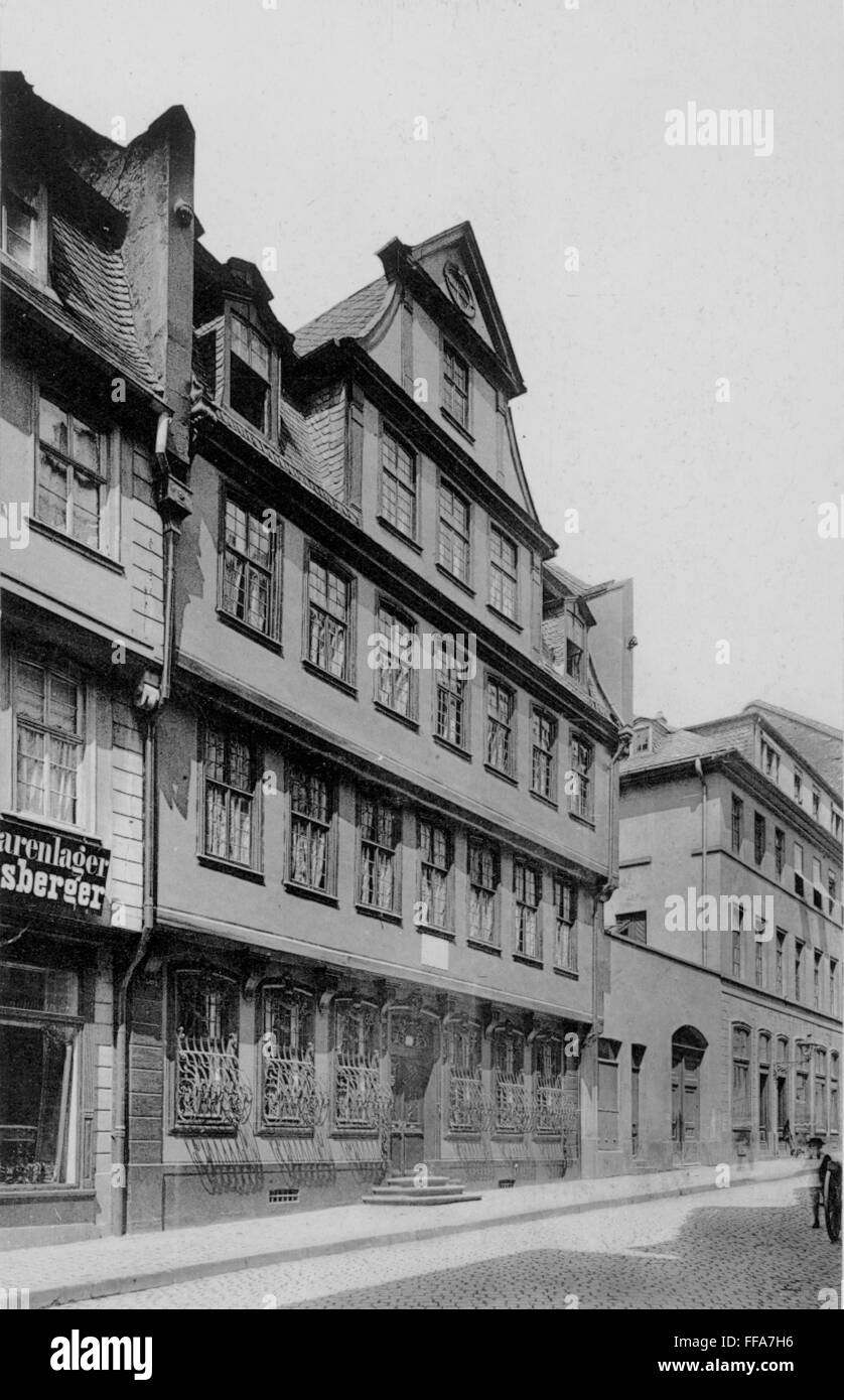 BIRTHPLACE OF GOETHE. /nThe birthplace of German writer Johann Wolfgang ...