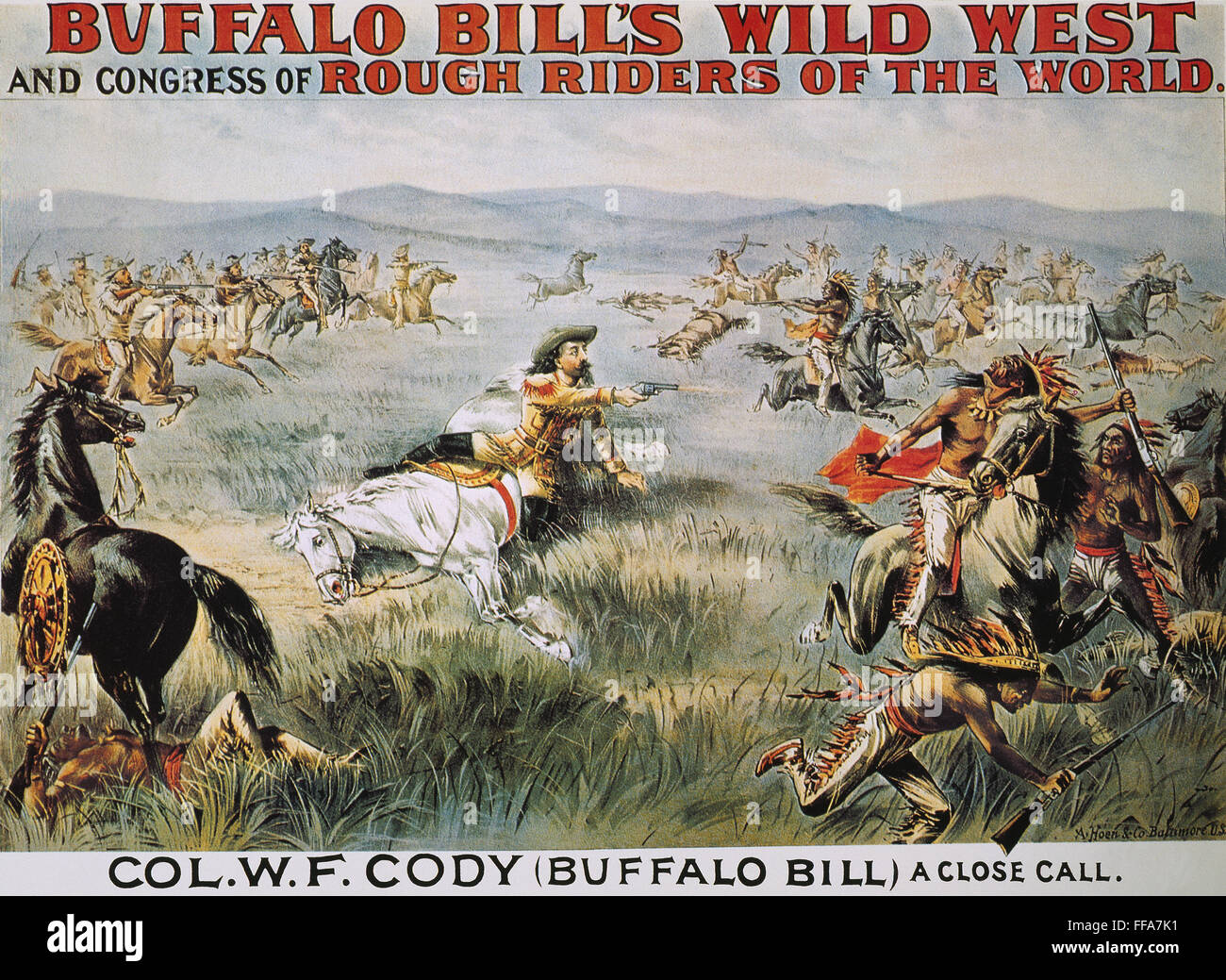 BUFFALO BILL: POSTER, 1894. /n"A Close Call": Buffalo Bill Cody's Wild ...