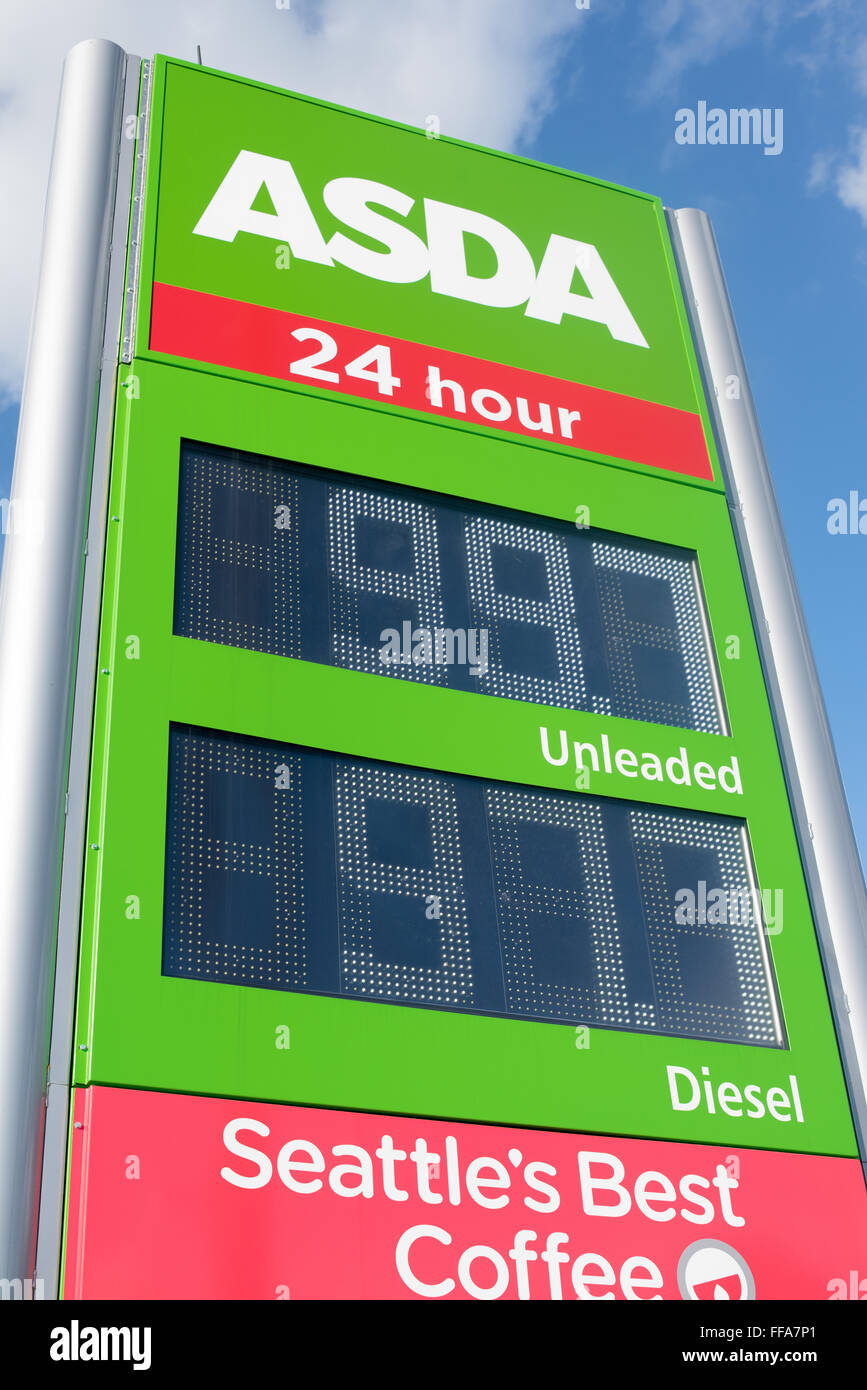 Asda Supermarket Sutton-In-Ashfield ,Nottinghamshire,UK.Fuel Price ...
