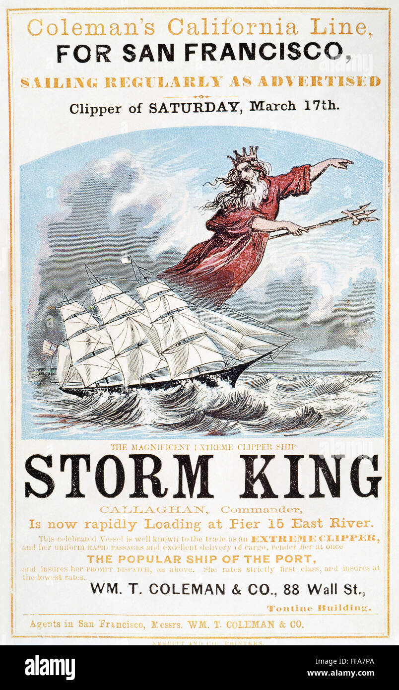 CLIPPER SHIP AD, c1848. /nAmerican advertising poster for the clipper ...
