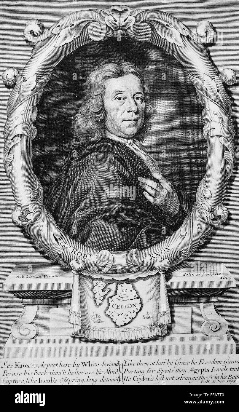 ROBERT KNOX (1642-1720). /nEnglish seaman and author. Line engraving by ...