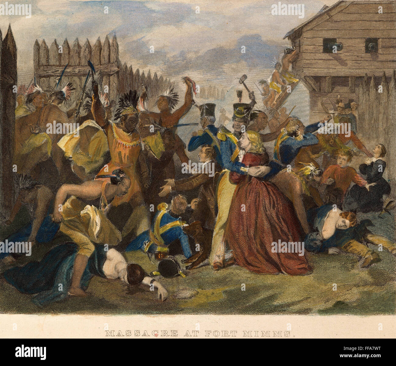 MASSACRE: FORT MIMMS, 1813. /nThe massacre at Fort Mimms, Alabama, on ...