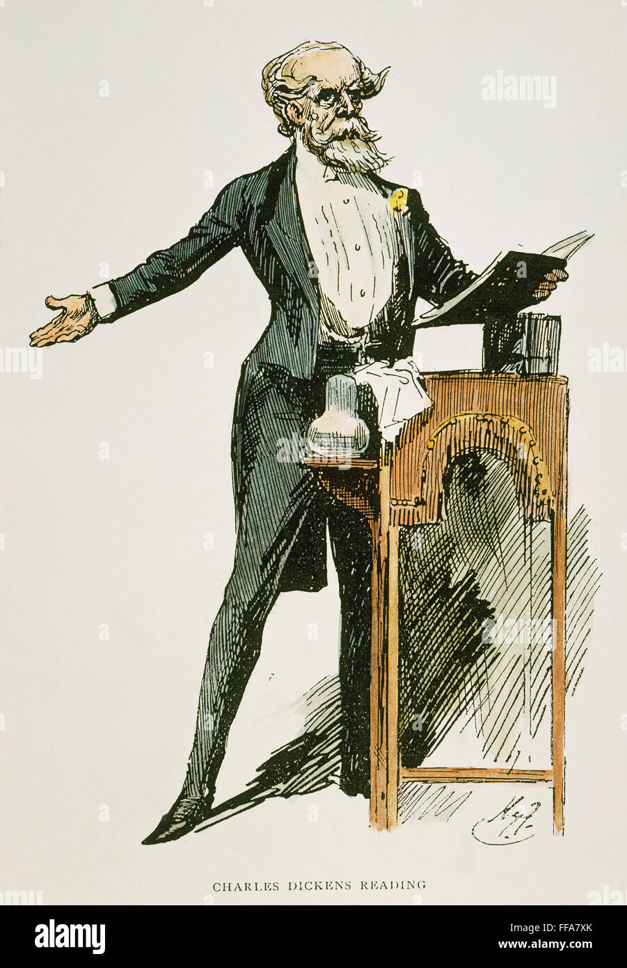 CHARLES DICKENS (1812-1870). /nEnglish novelist. Giving a public ...