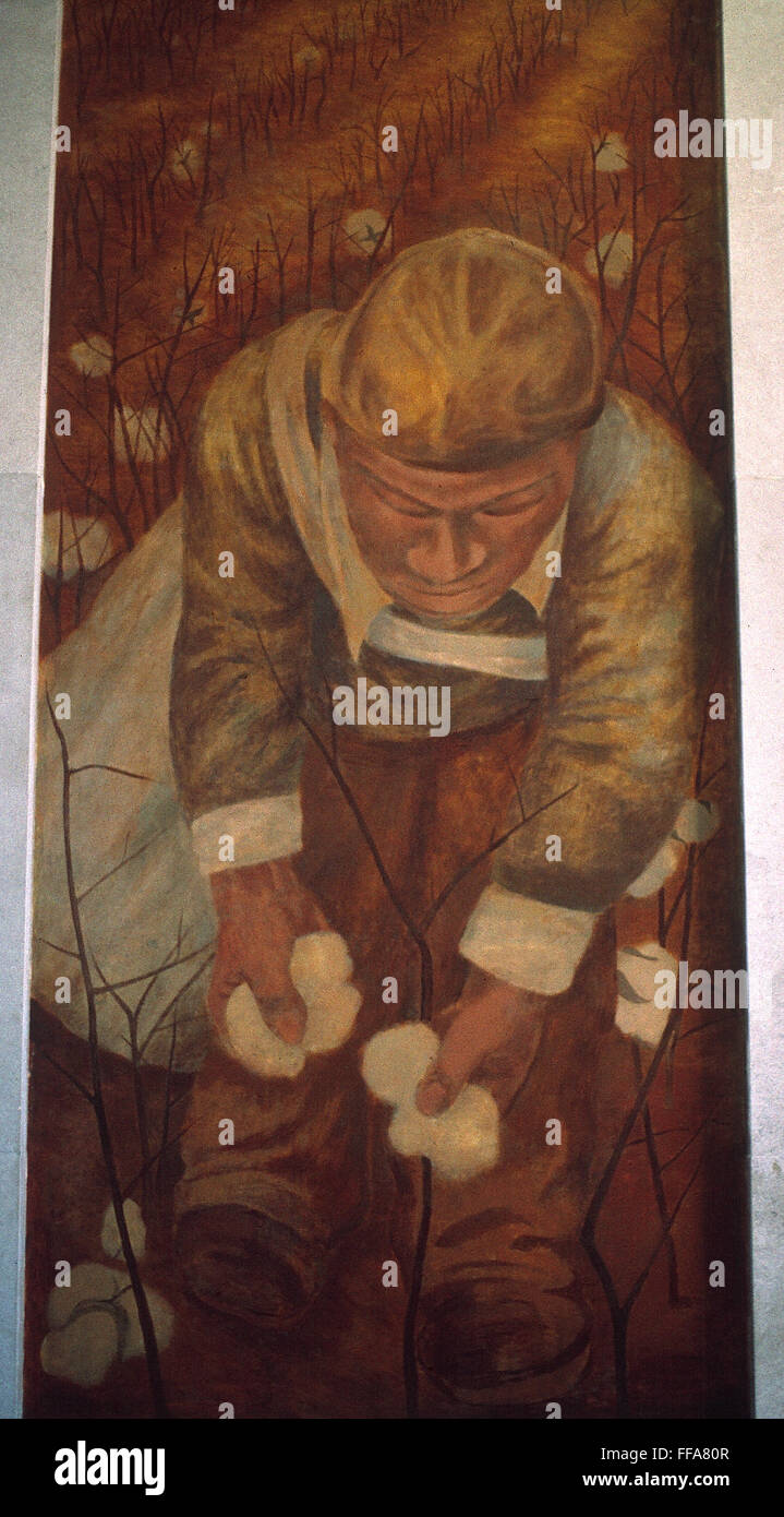 SHAHN: PICKING COTTON. /nMural by Ben Shahn for WPA at a Grand ...