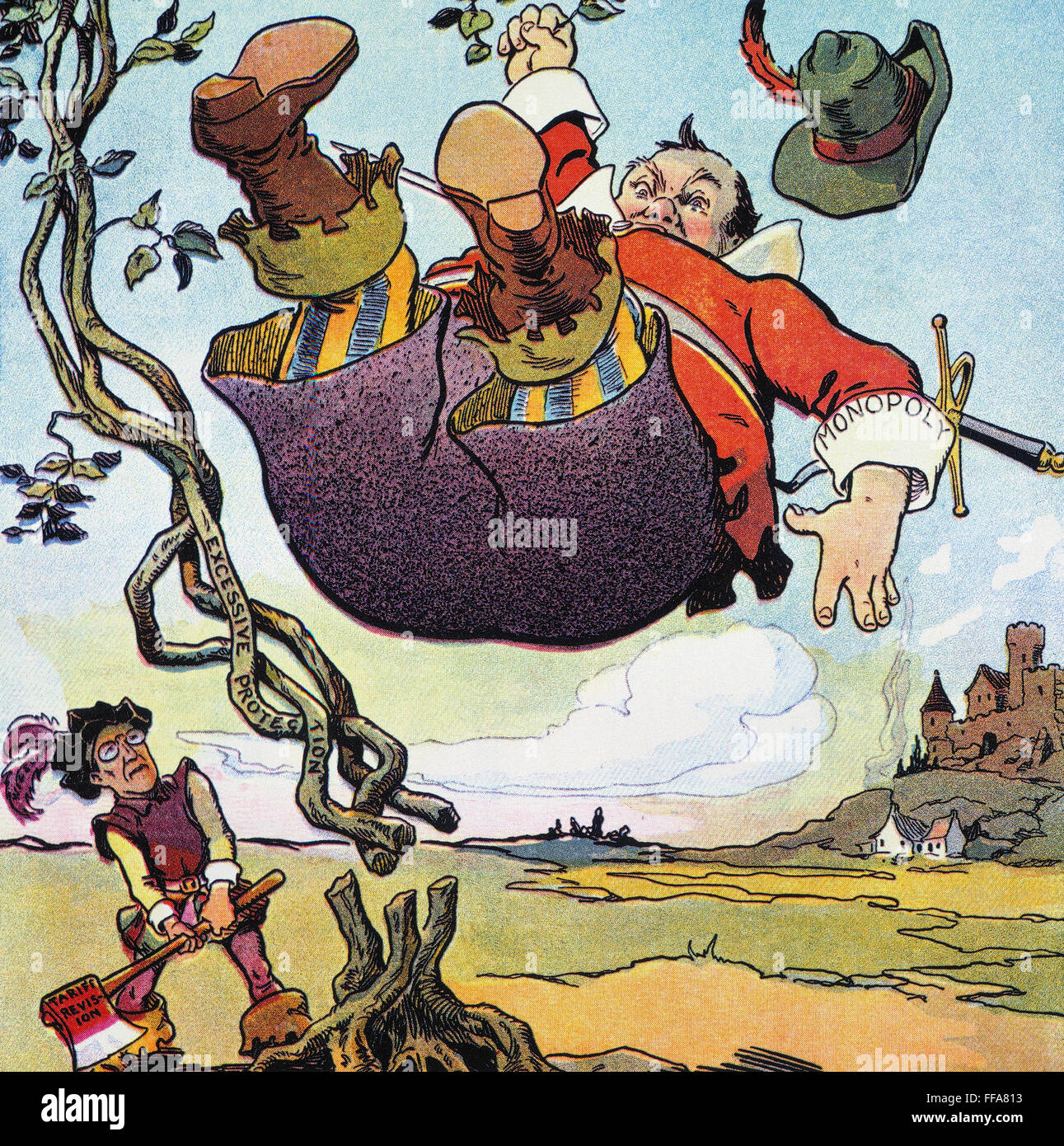 WOODROW WILSON CARTOON. /nPresident 'Jack' Woodrow Wilson chops the ...