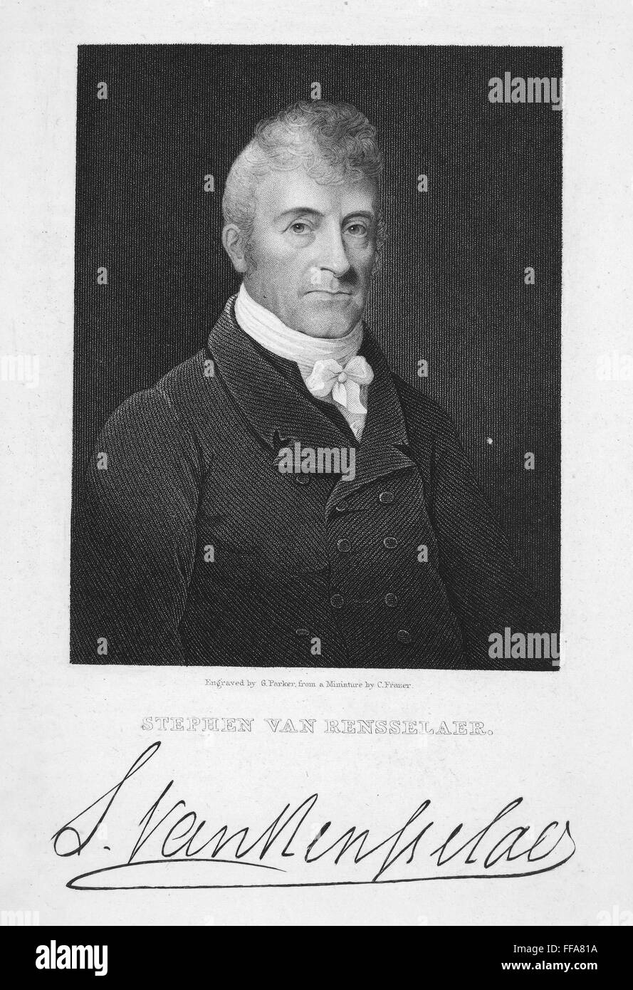STEPHEN VAN RENSSELAER /n(1764-1839). American soldier and politician ...