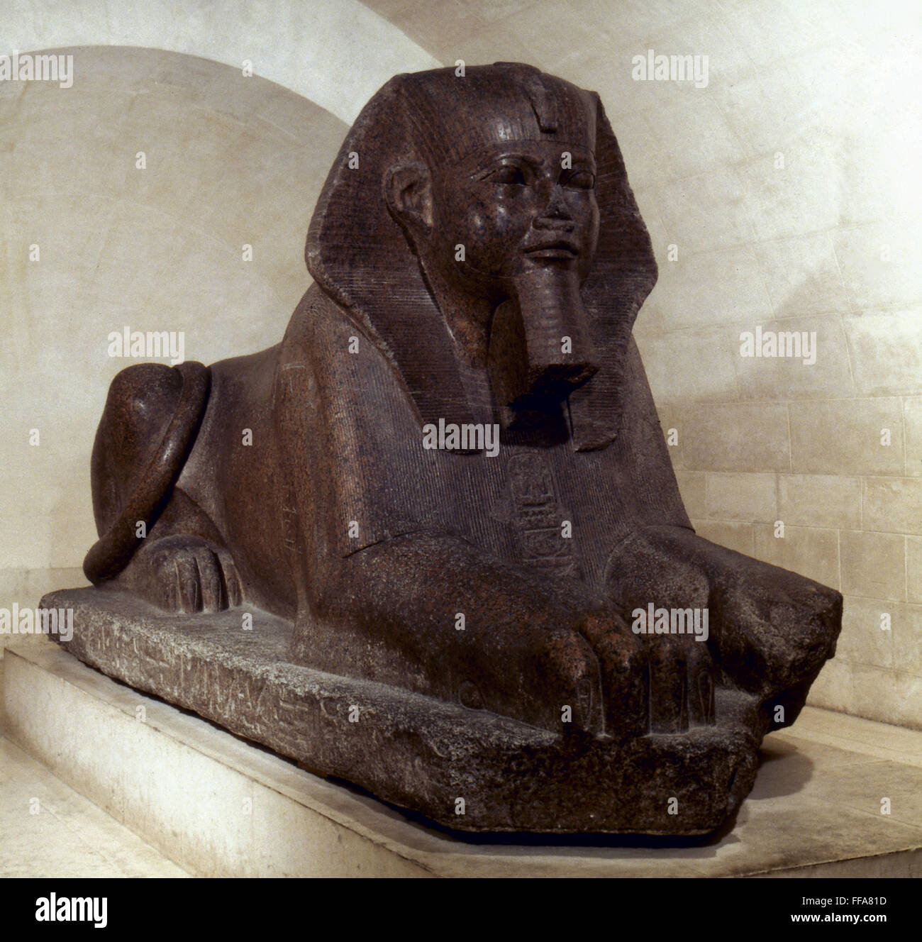 EGYPT: KING AMENEMHAT II, /n12th Dynasty, in form of a sphinx. Granite ...