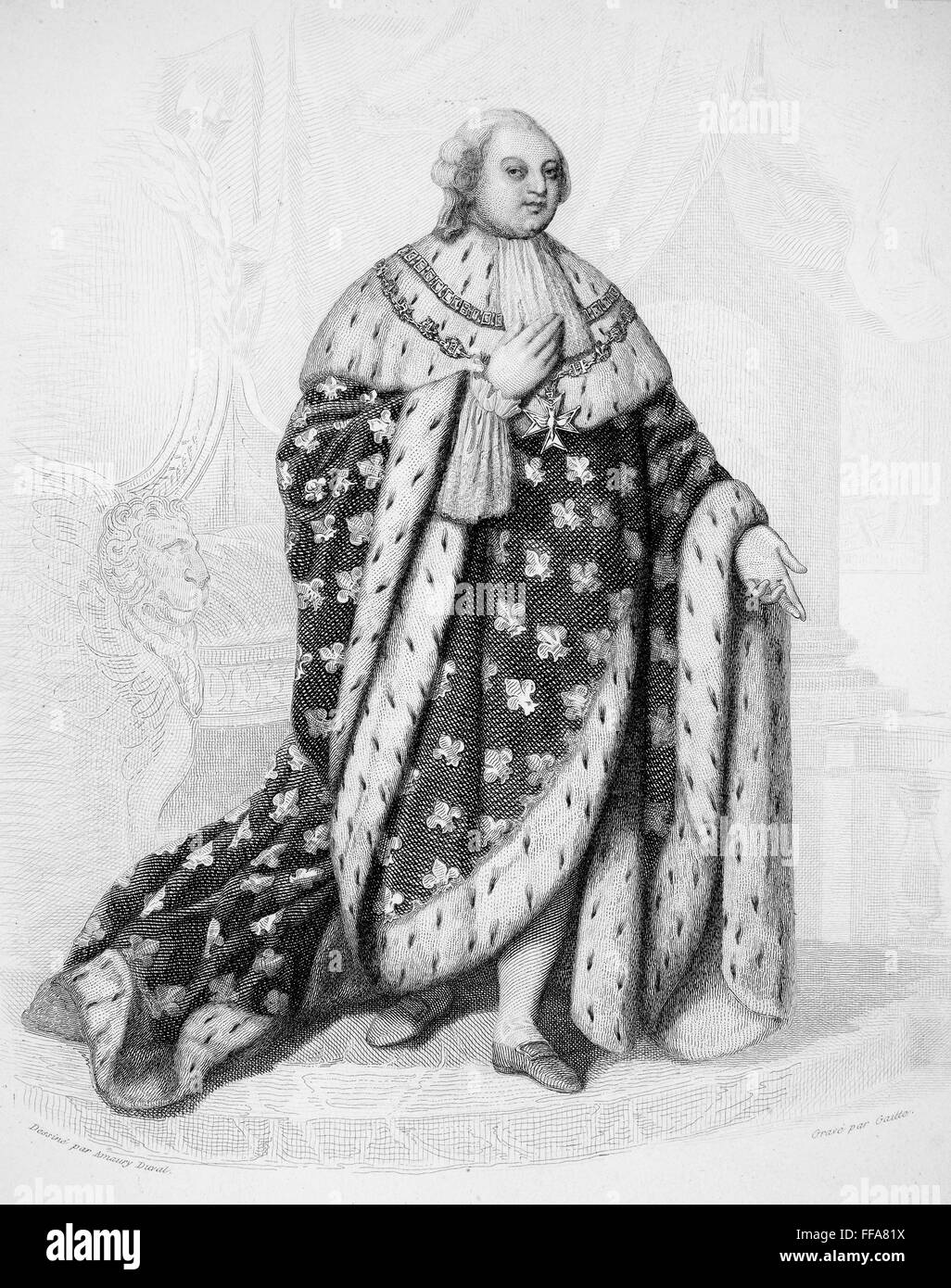 LOUIS XVI (1754-1793). /nKing of France, 1774-92. Steel engraving ...