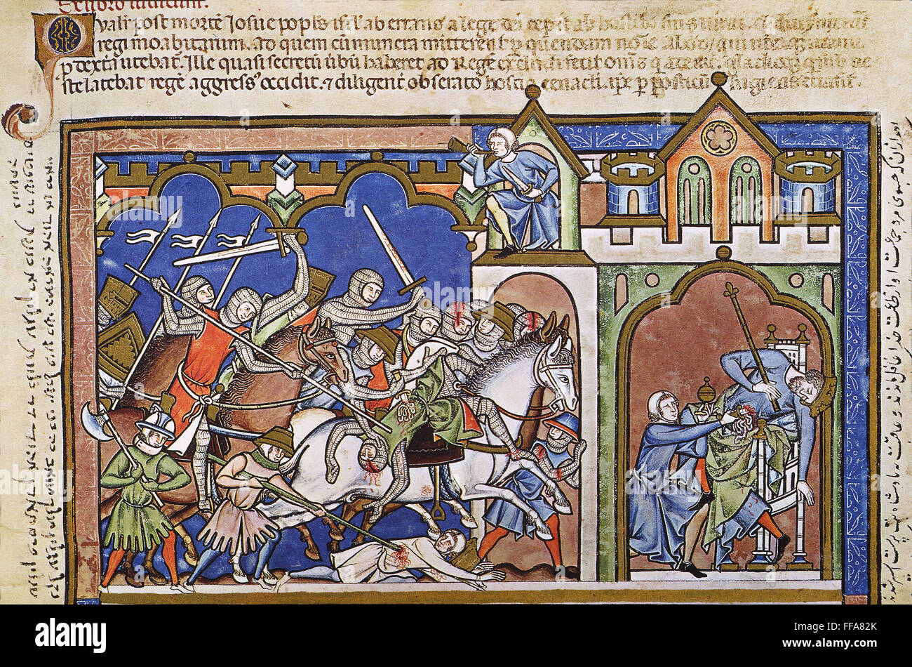 MOABITES SUBDUED. /nAn Old Testament battle Scene depicting the ...