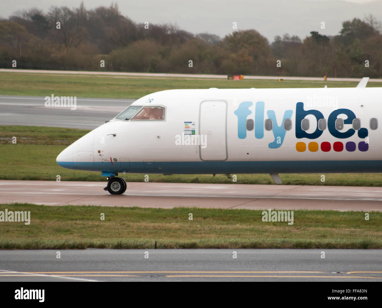 Flybe Bombardier Dash 8 Q400 regional turboprop passenger plane (G-ECOR ...