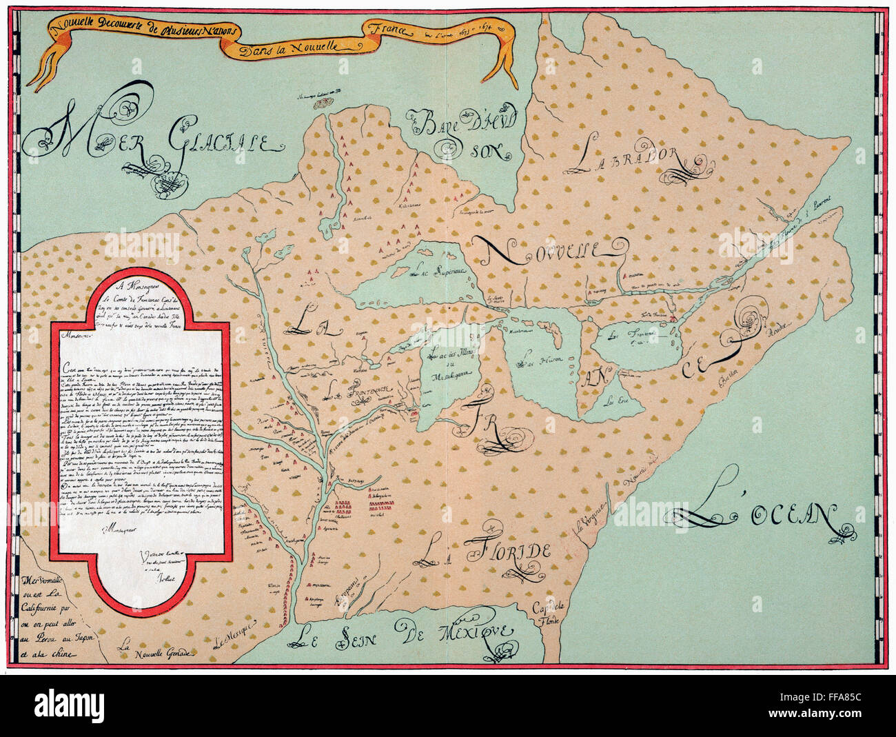JOLLIET: NORTH AMERICA 1674. /nLouis Jolliet's map of North America ...