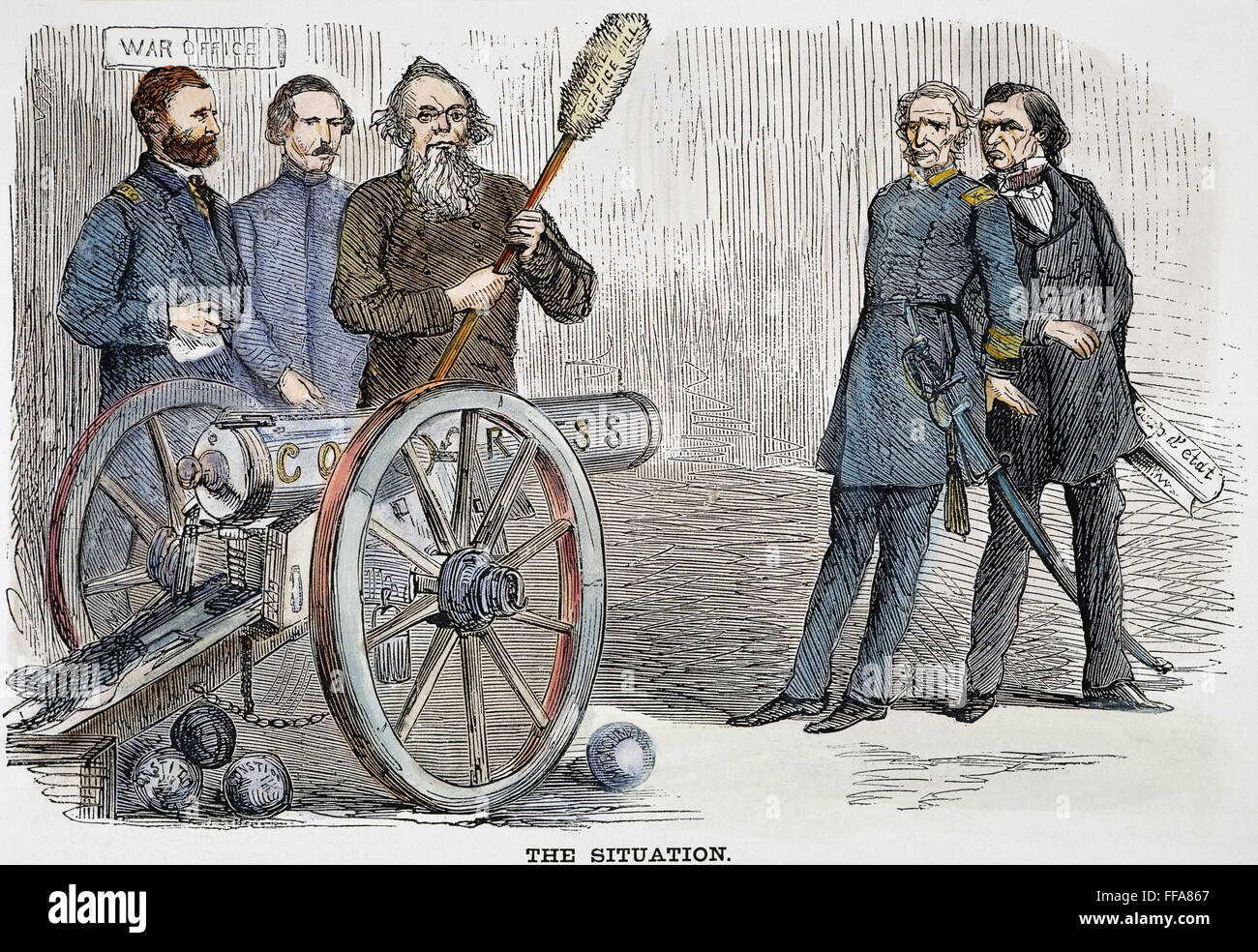 EDWIN STANTON & CANNON. /nGeneral Ulysses S. Grant looks on while ...