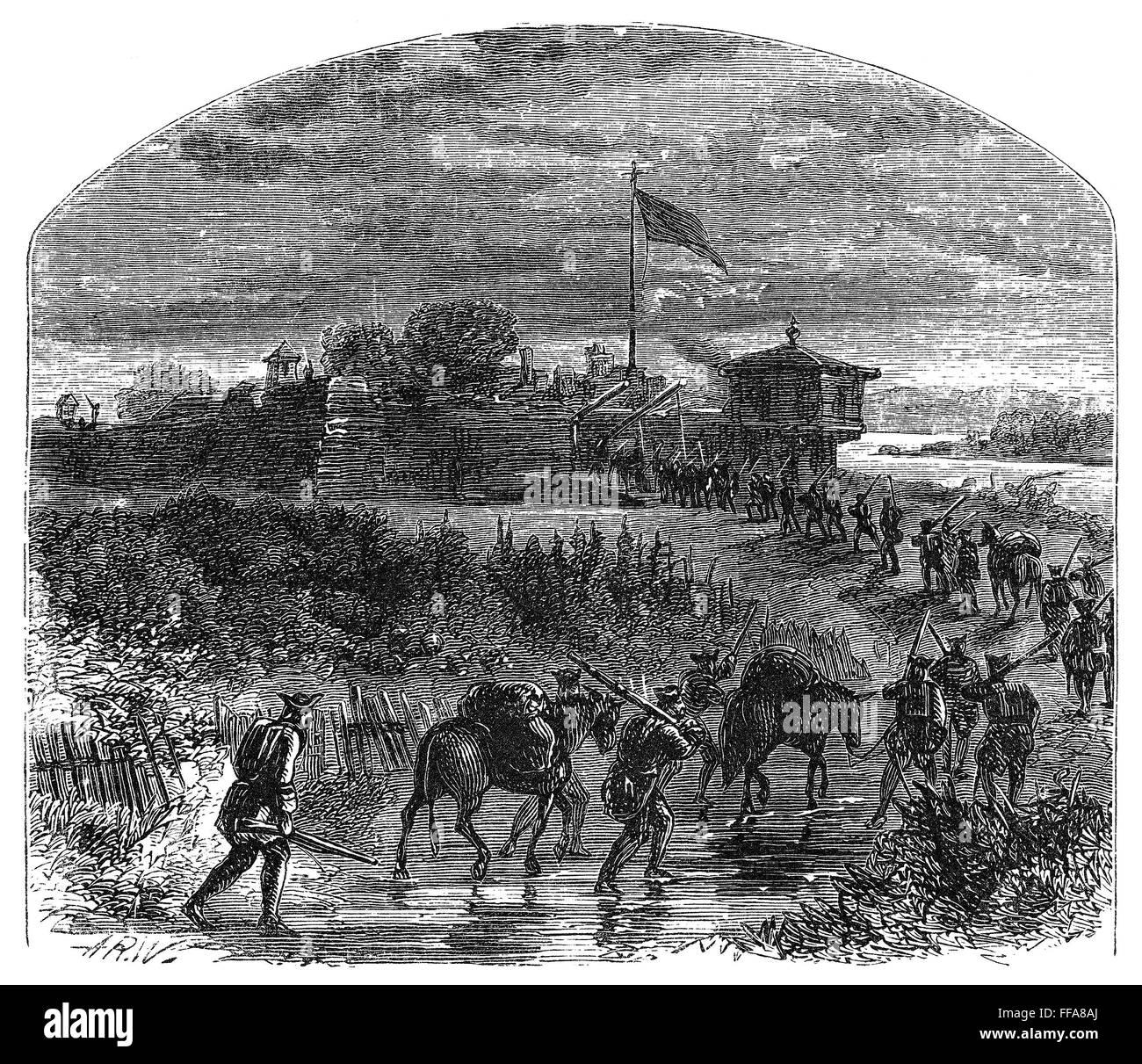 FRENCH AND INDIAN WAR (1754-1763). /nTaking possession of Fort Duquesne ...