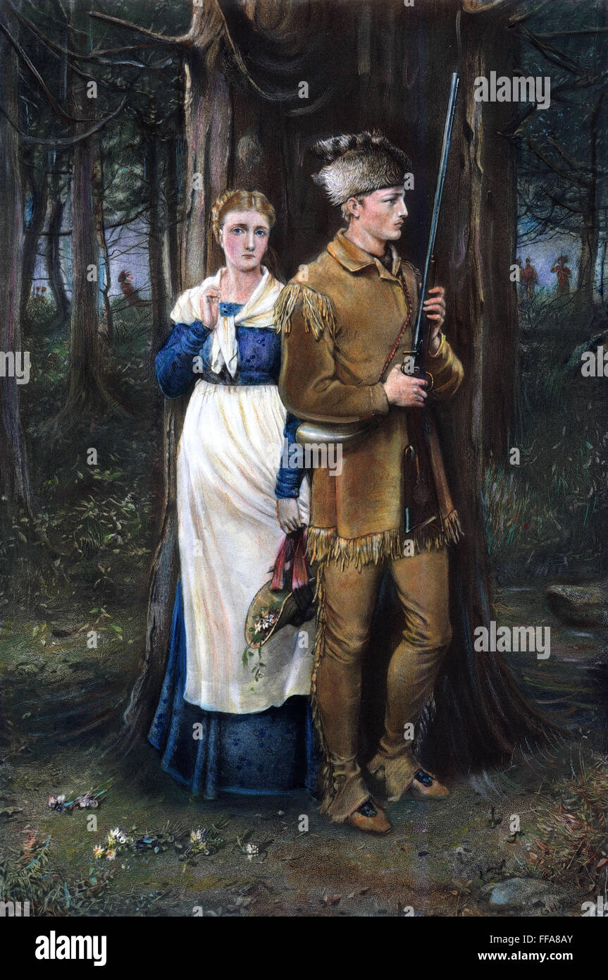 COLONIAL FRONTIER COUPLE. /nAn 18th century couple on the American ...