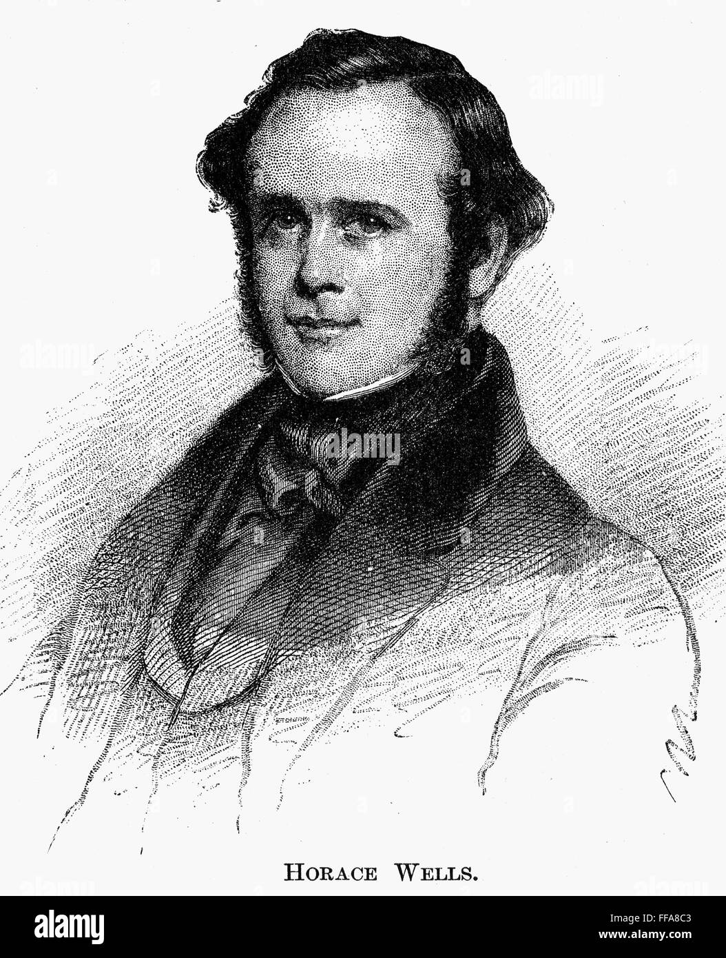 HORACE WELLS (1815-1848). /nAmerican dentist. Stipple engraving, 19th ...