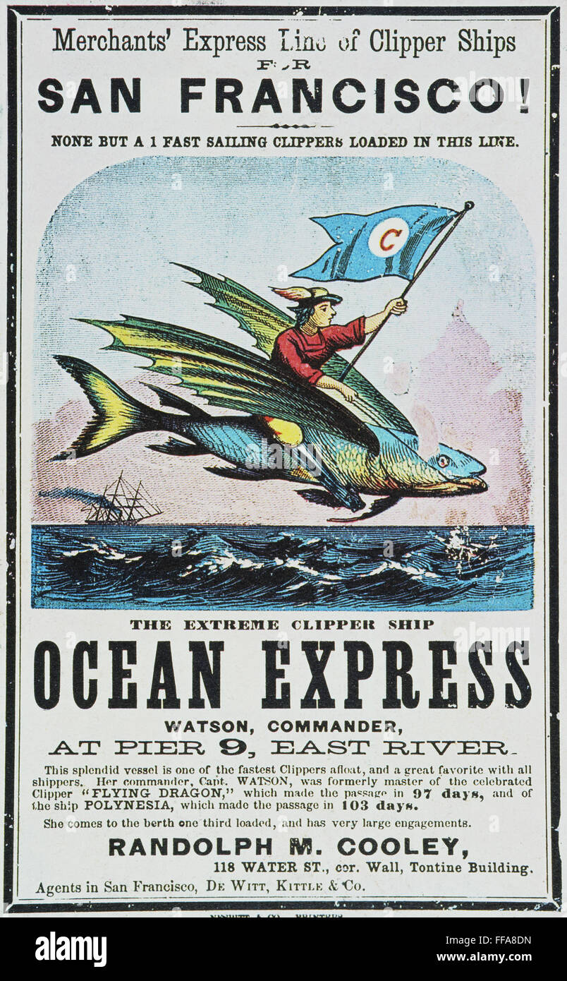 Clipper ship card 1850 High Resolution Stock Photography and Images - Alamy