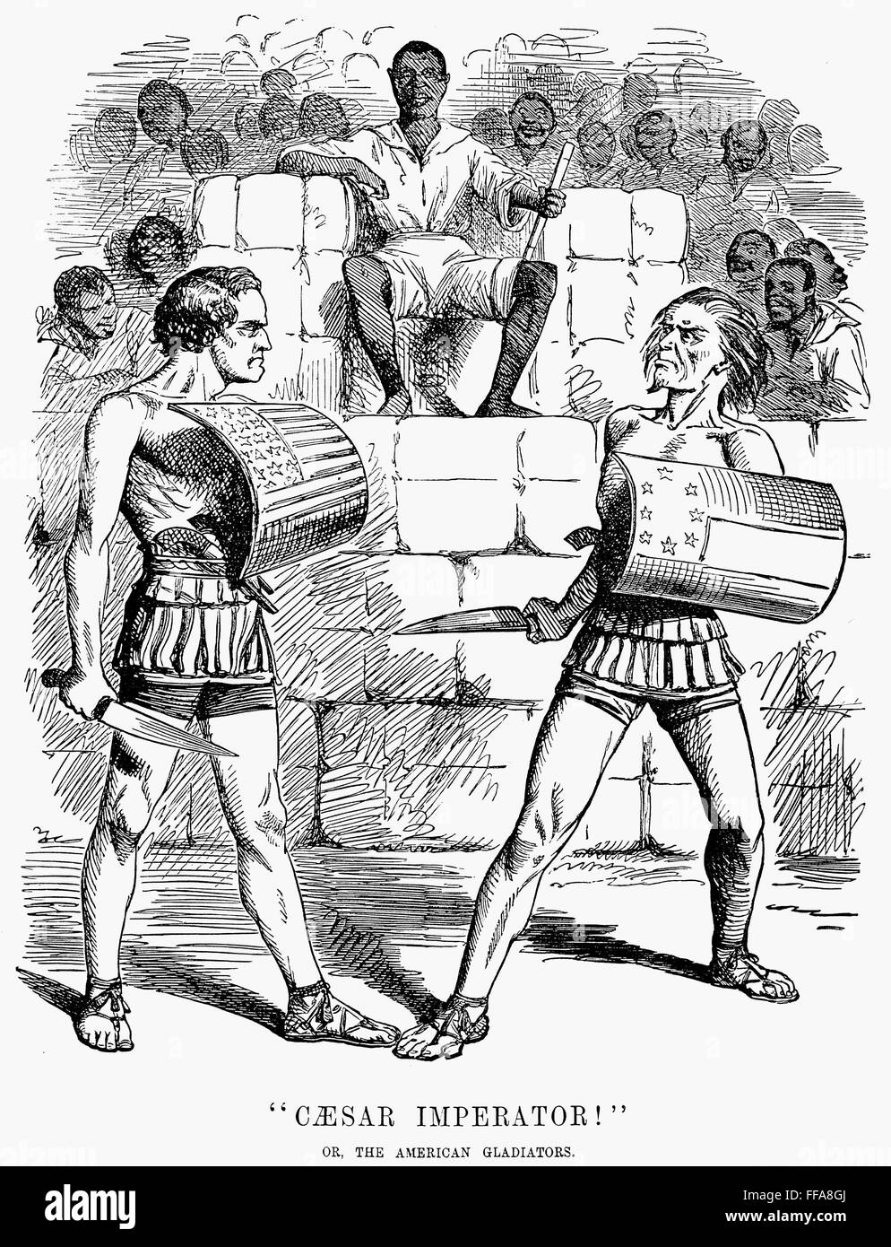 CIVIL WAR: CARTOON, 1861. /nAn English cartoon of 1861 likening the ...