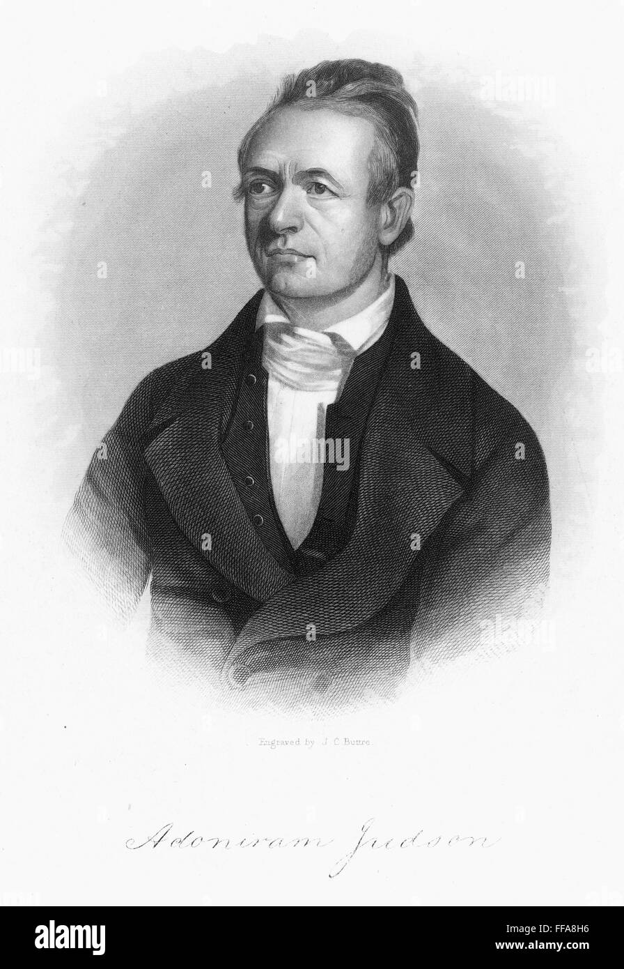 ADONIRAM JUDSON (1788-1850). /nAmerican Baptist missionary in Burma ...