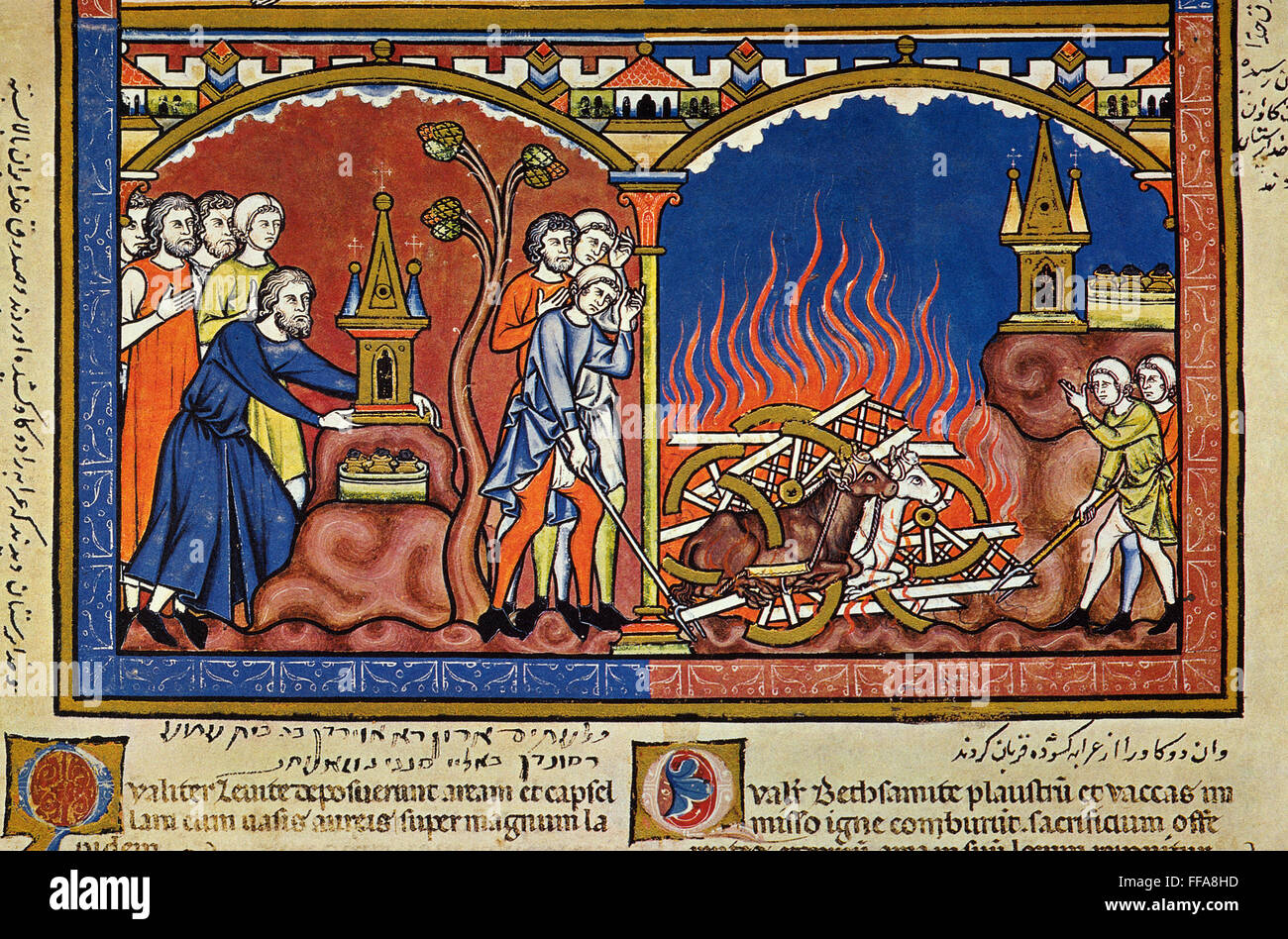 LEVITES PLACE THE ARK. /nThe Levites place the Ark and the offering on ...