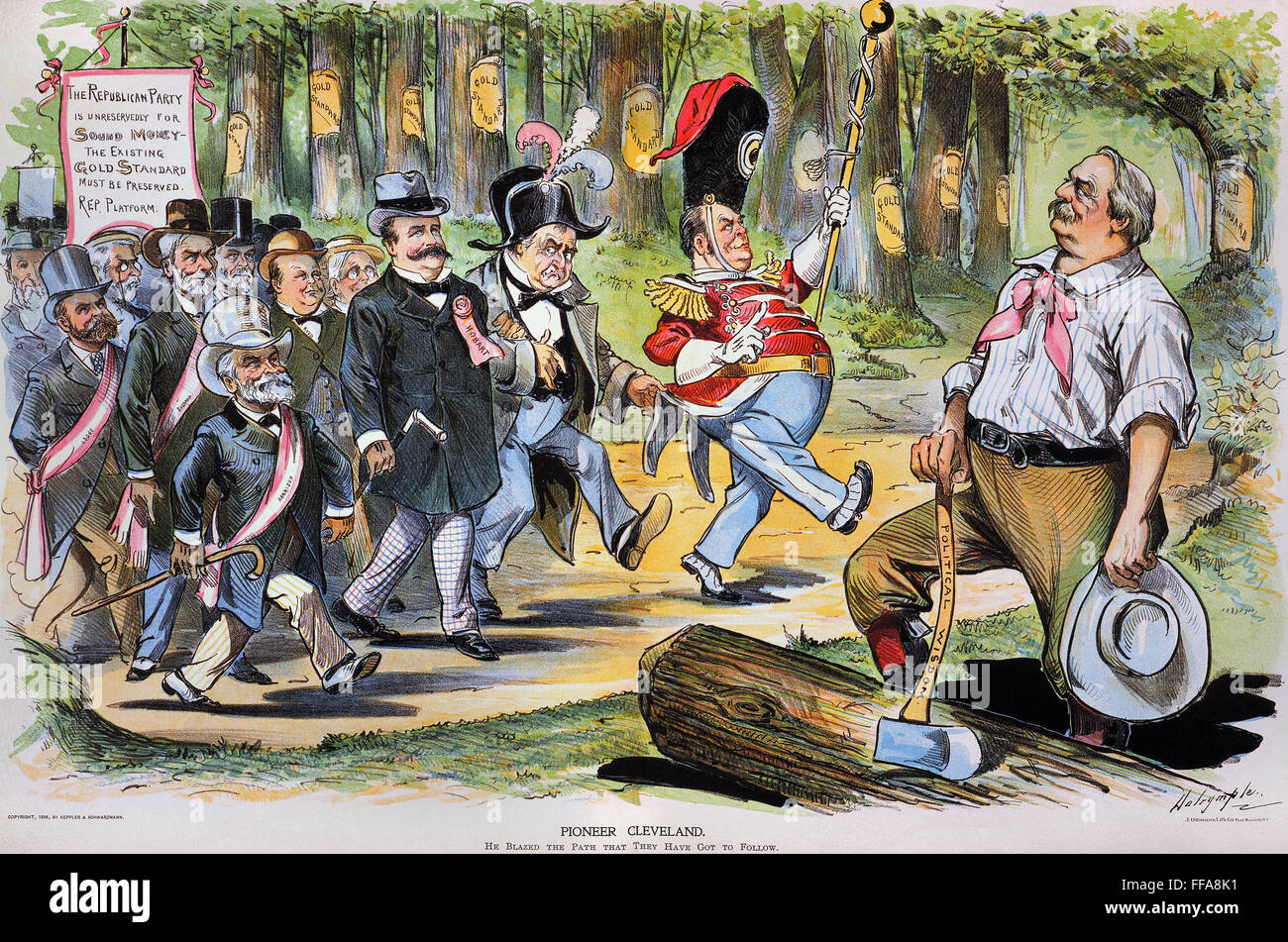 G. CLEVELAND CARTOON, 1896. /nAmerican cartoon, 1896, by Louis ...