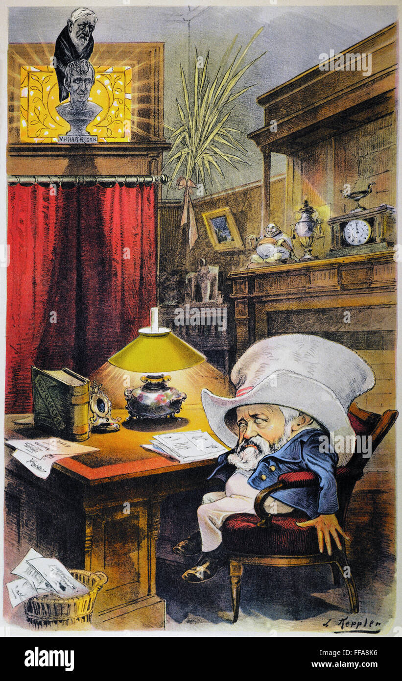 B. HARRISON CARTOON, 1892. /nAn American cartoon of 1892 by Joseph ...