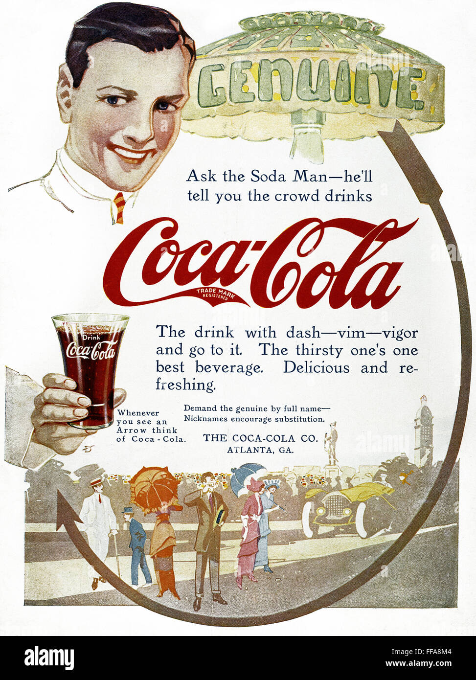 COCA-COLA AD, 1914. /nAmerican magazine advertisement Stock Photo - Alamy