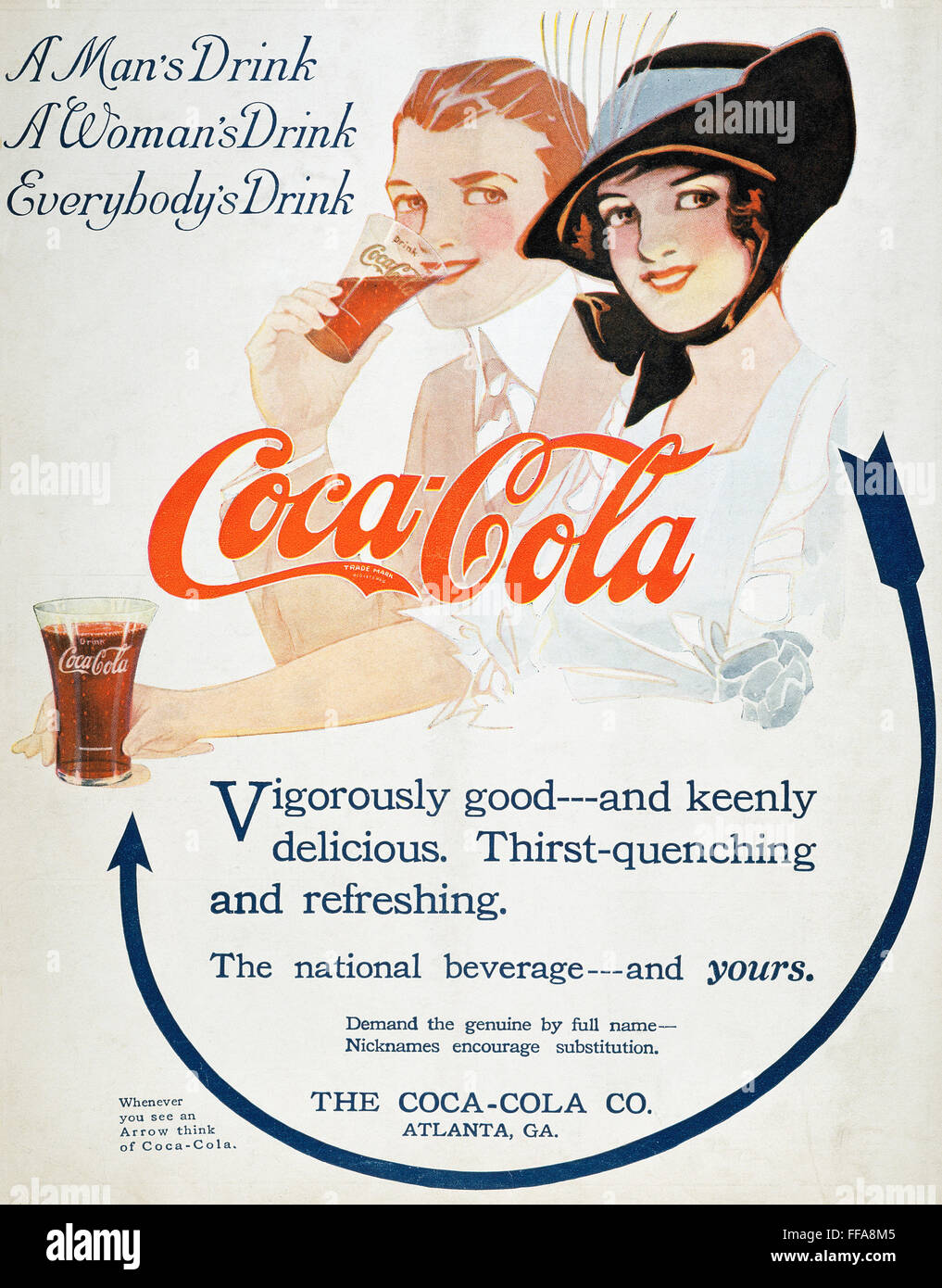 COCA-COLA AD, 1914. /nAmerican magazine advertisement Stock Photo - Alamy