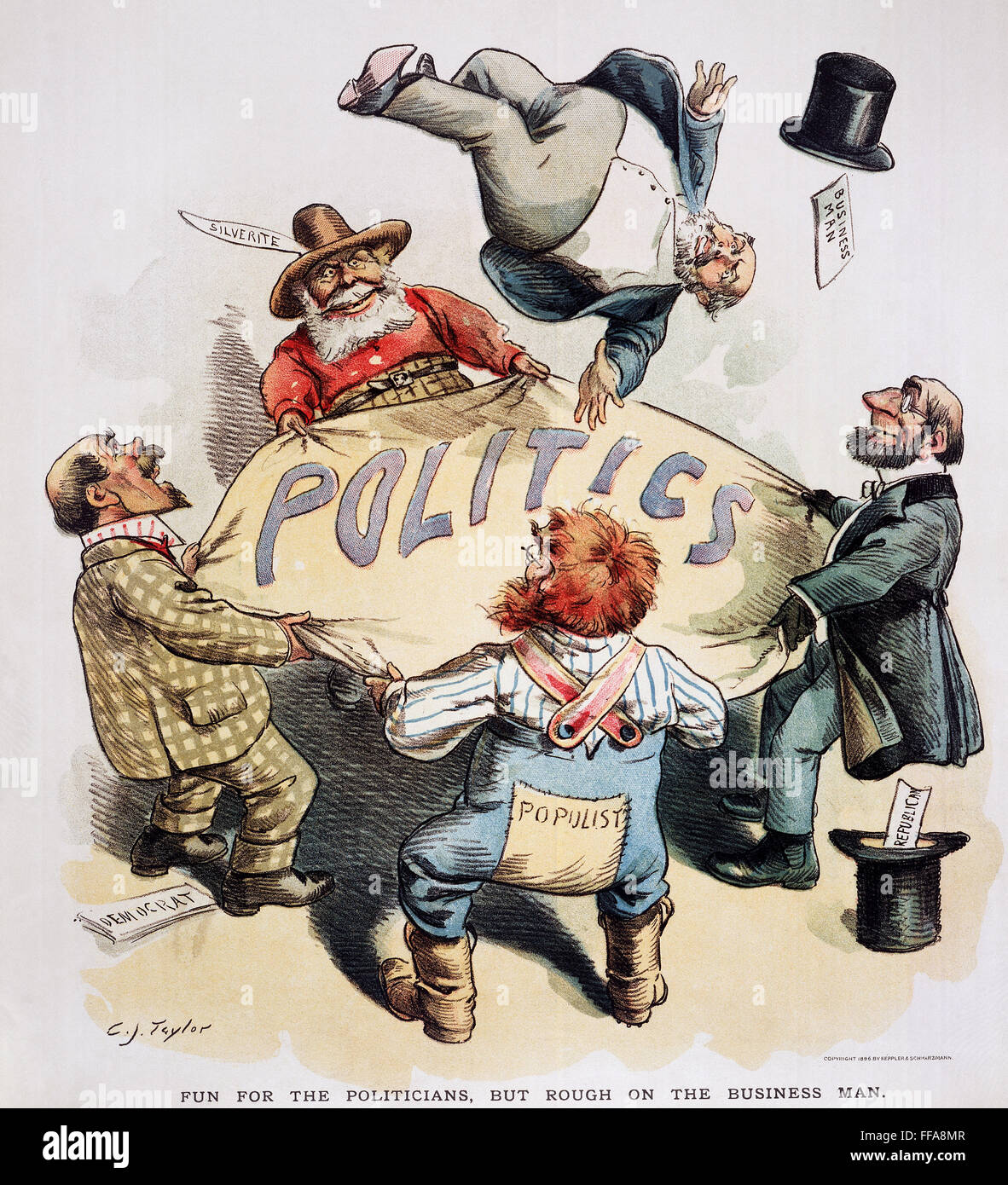 U.S. CARTOON: BUSINESSMAN. /nAmerican cartoon by C. Jay Taylor, 1896 ...